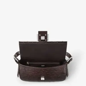 Fendi Baguette® 26424 Dark Brown Ostrich Leather Bag